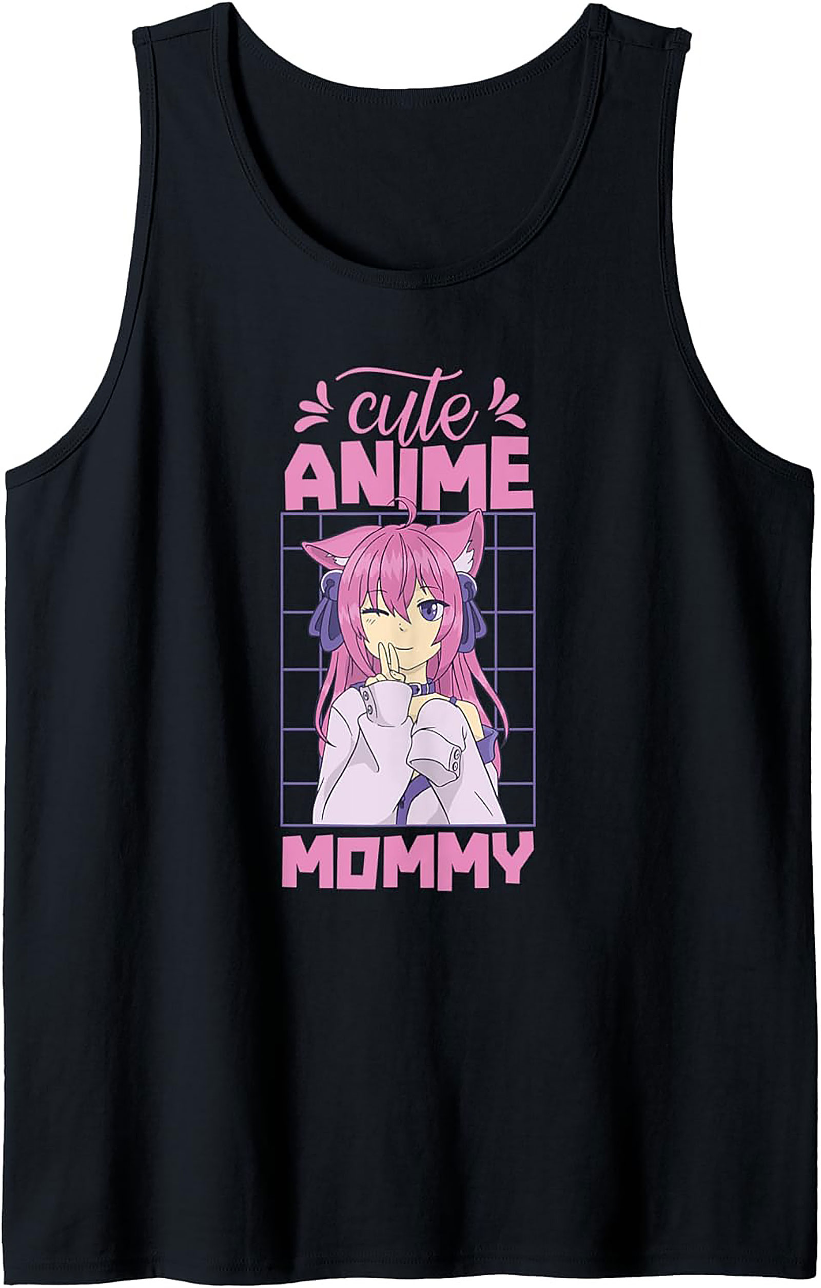 Cute Anime Mommy Tank Top | Kawaii Neko Girl Graphic Tank